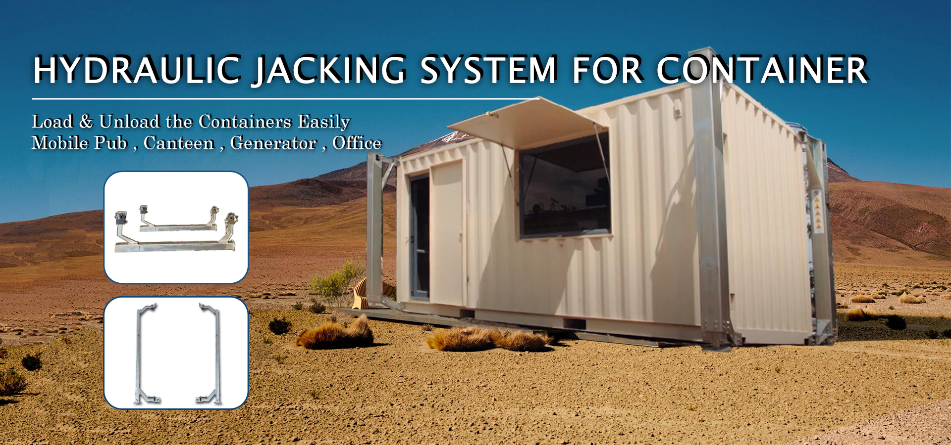 Container automatic lifting system with gasoline engine hydraulic power ...