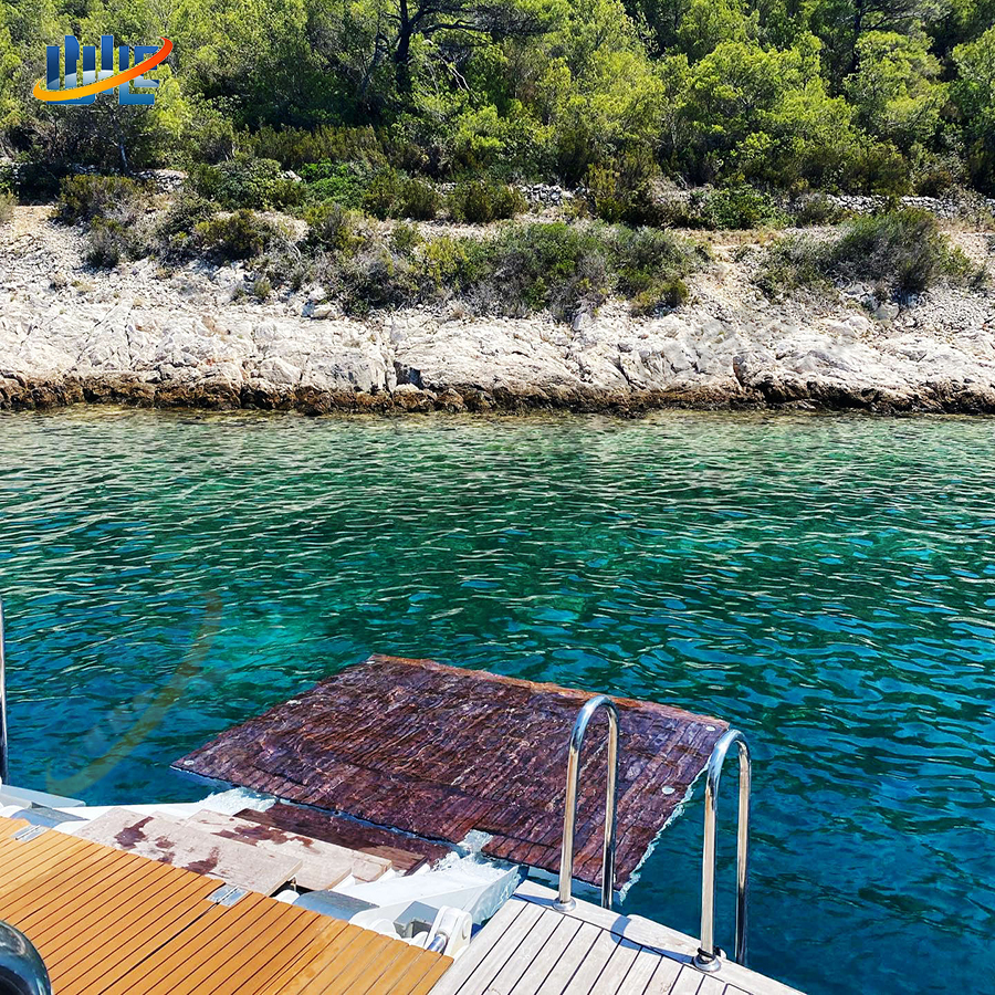 Hydraulic powered ship boarding ladder boat swimming platform yacht ...